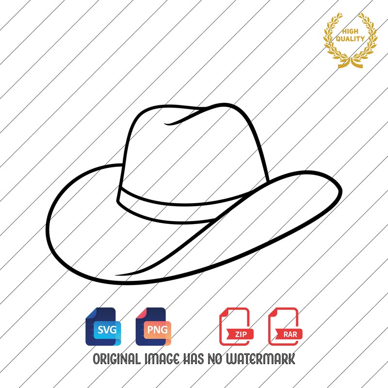 Cowboy Hat Outline - Etsy