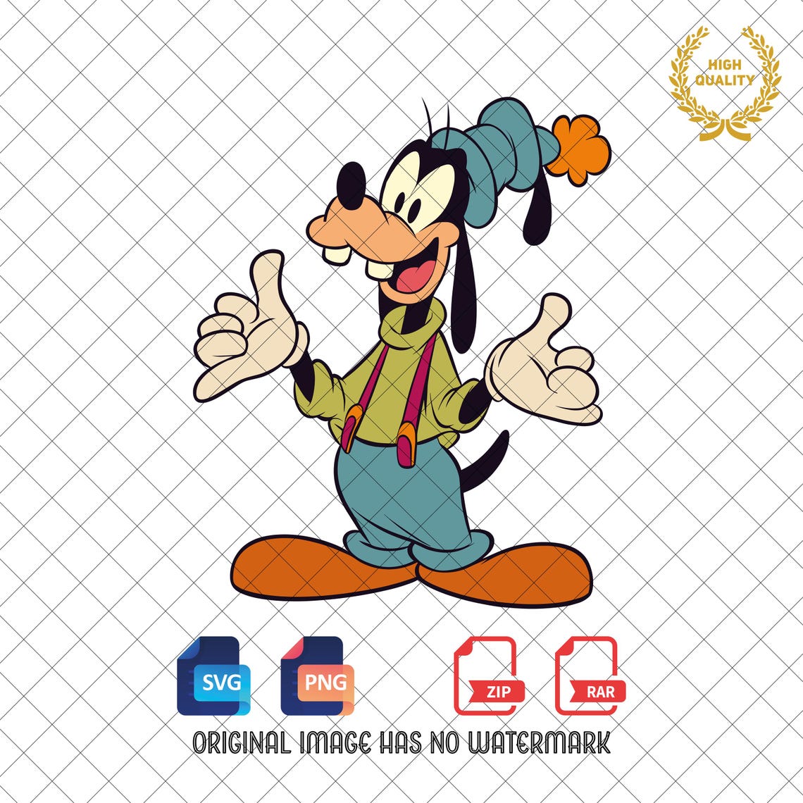 Goofy Cartoon Clipart: SVG & PNG Files (digital Download) - Etsy Canada