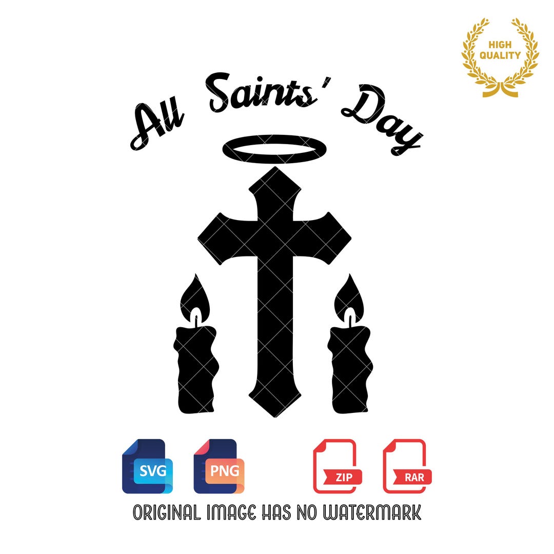All Saints Day Svg Png: Christian Silhouette (digital Download) - Etsy