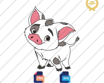 Cute Pua Clipart, Pua Pig Png, Moana Pig Clipart, Watercolor Background ...