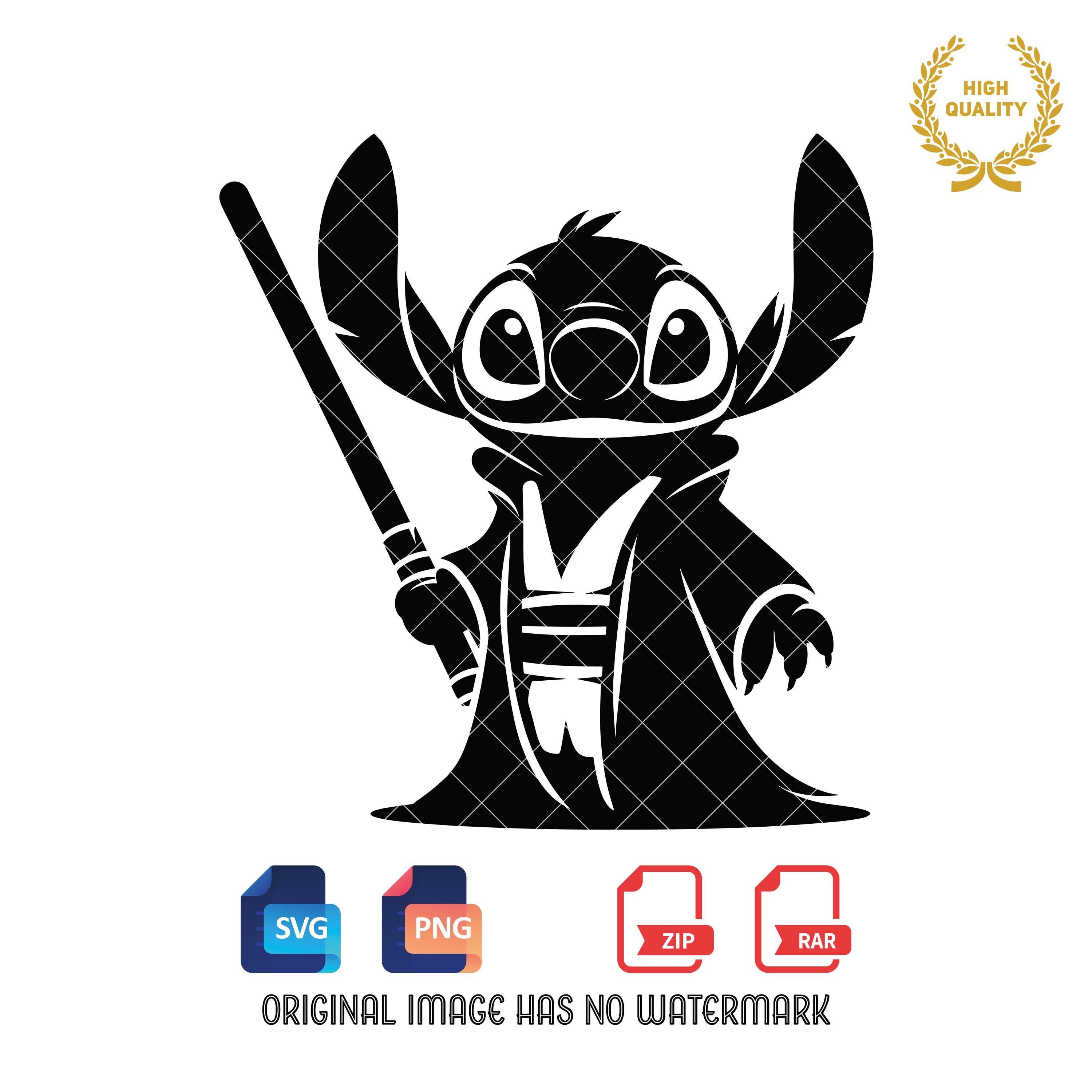 Stitch Svg Png, Jedi Stitch Svg, Stitch Silhouette, Star Wars Svg ...