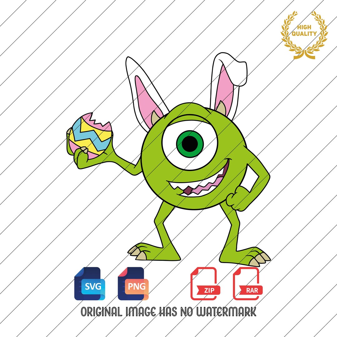 Monsters Inc Easter Bunny Mike SVG PNG Clipart (digital Download) - Etsy