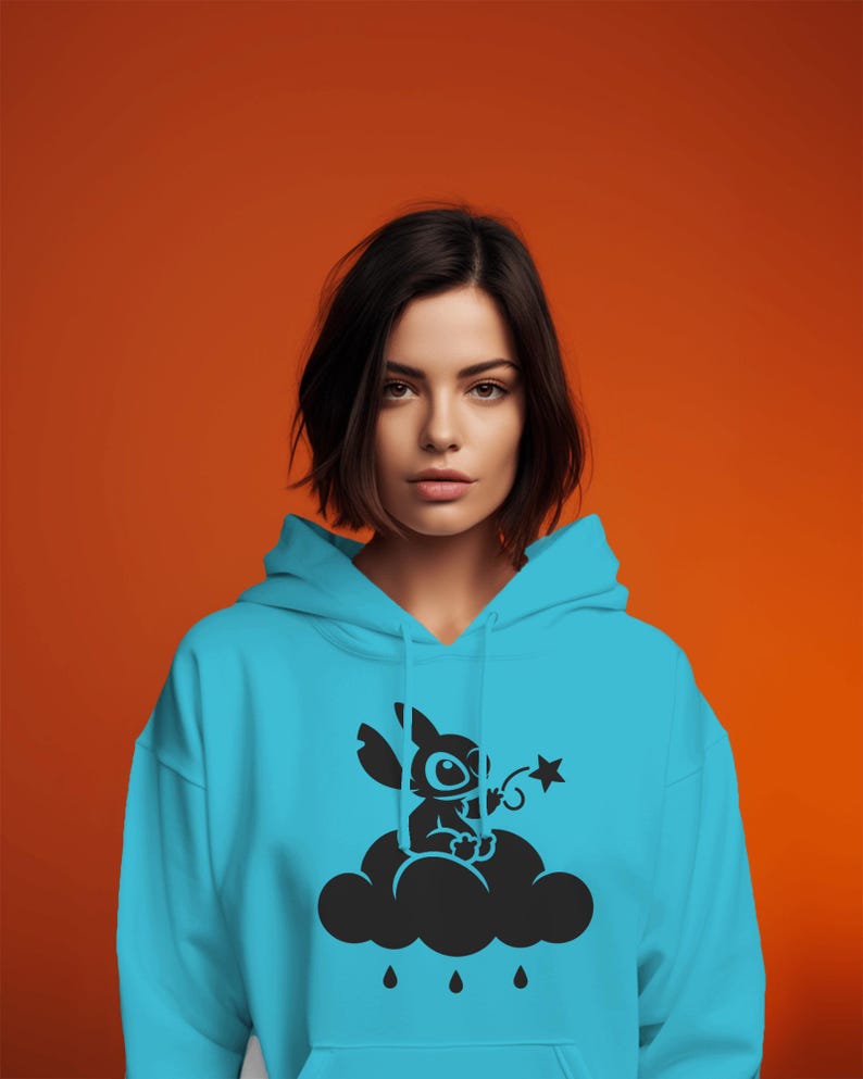 Stitch on Cloud SVG PNG: Rainy Silhouette Clipart (digital Download) - Etsy