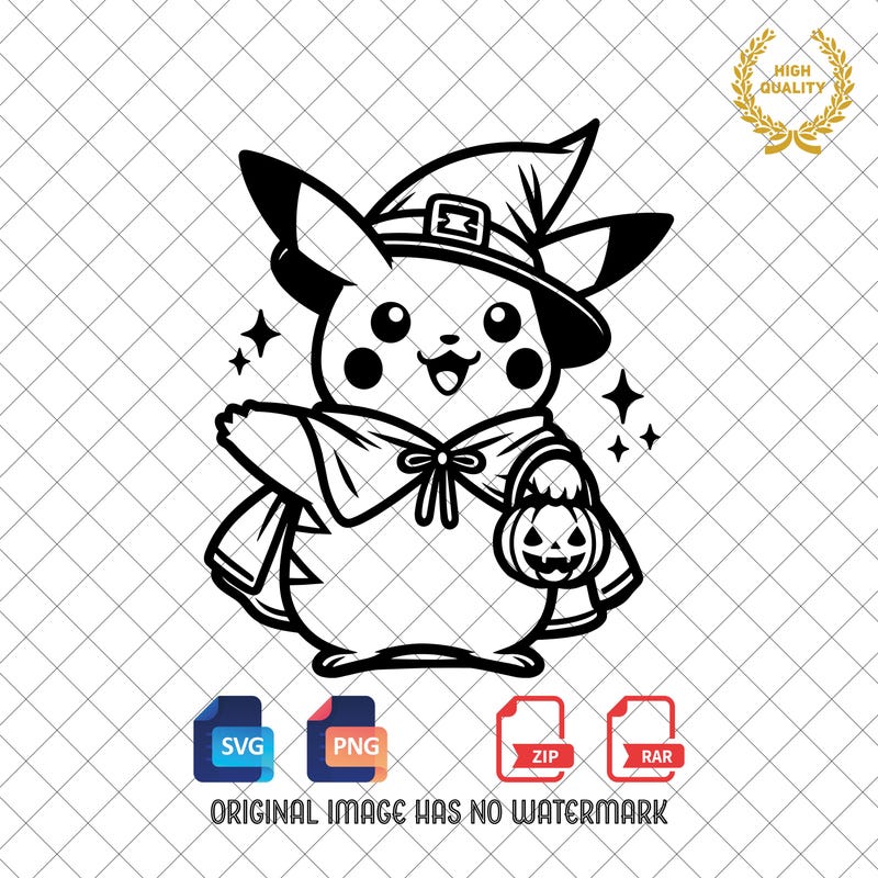 Pikachu Outline - Etsy