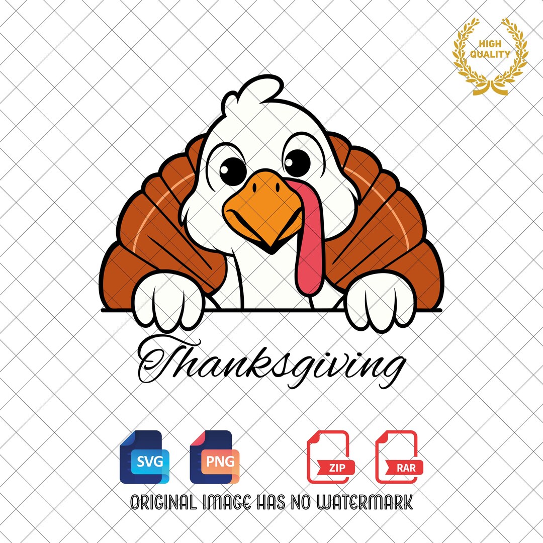 Thanksgiving Svg, Turkey Svg, Thankful Svg, Turkey Clipart, Svg and Png ...