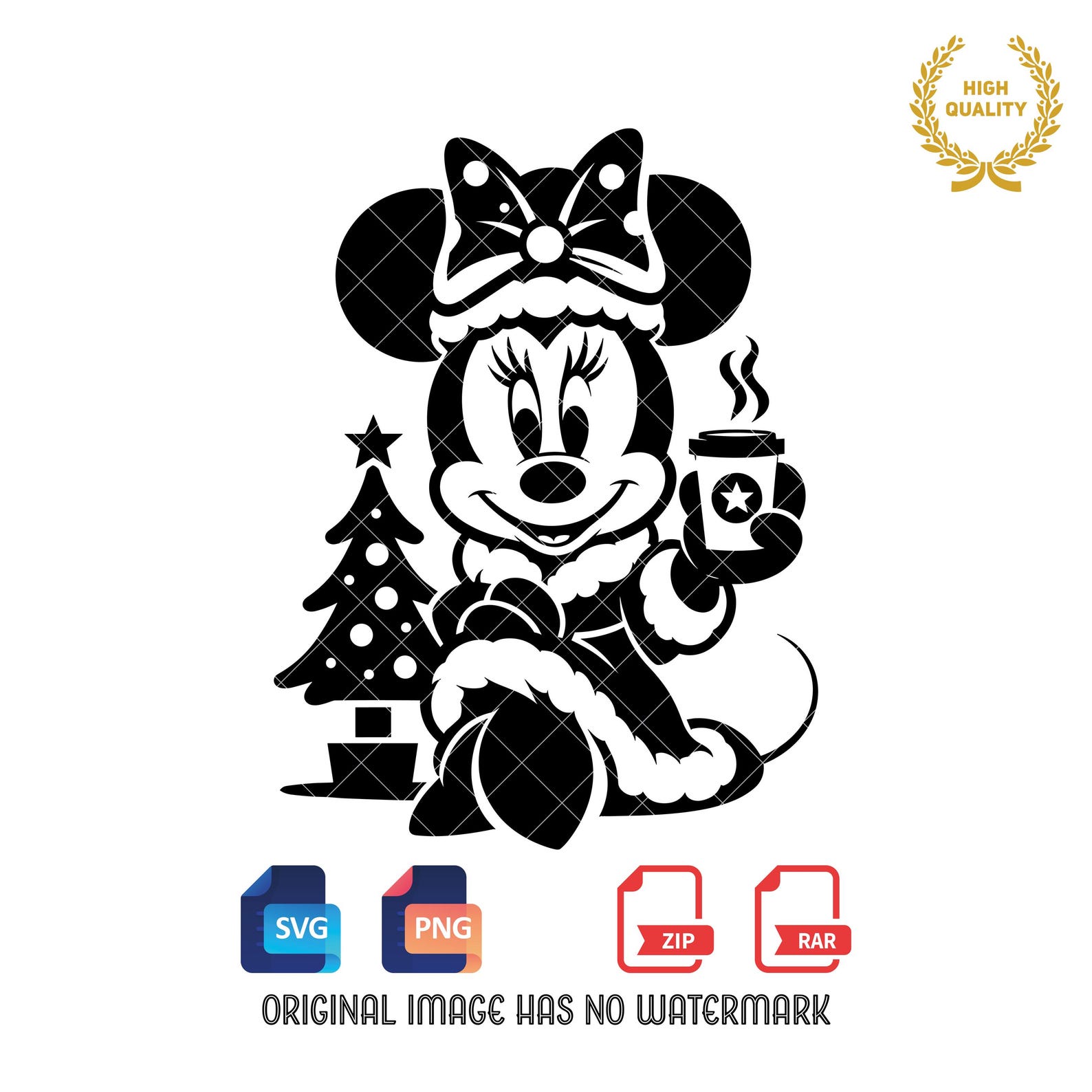 Minnie Mouse Christmas Svg Png, Minnie Silhouette, Merry Christmas Svg ...