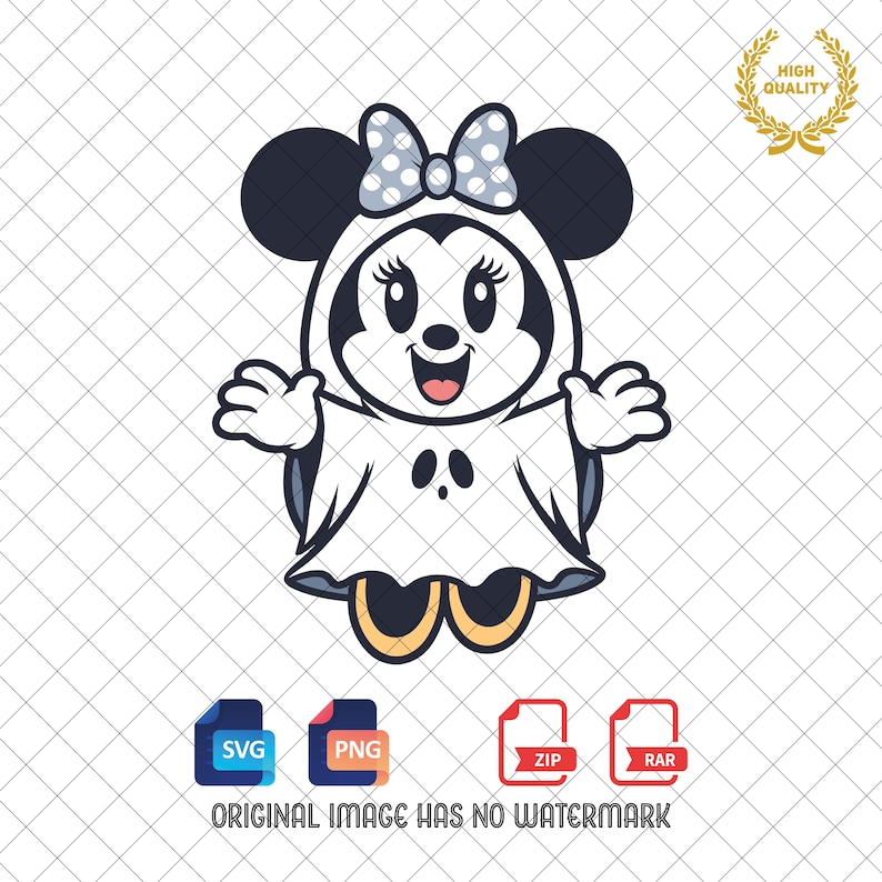 Minnie Mouse Svg Png, Halloween Svg, Minnie Halloween Svg, Ghost Svg ...