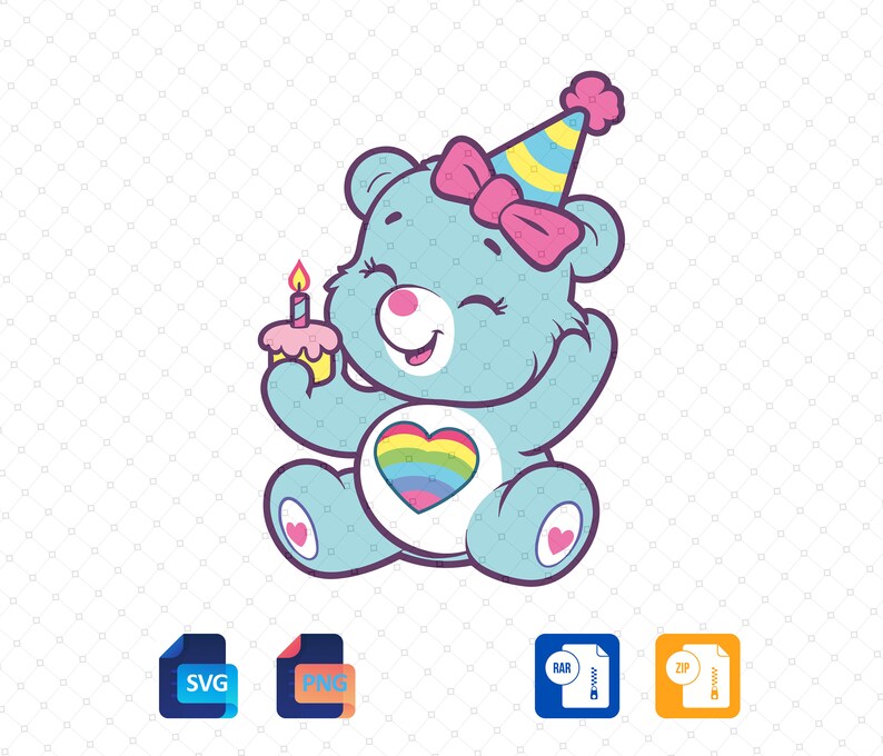 Bear Svg, Birthday Bear Svg, Bear Clipart, Happy Birthday Svg, Birthday ...