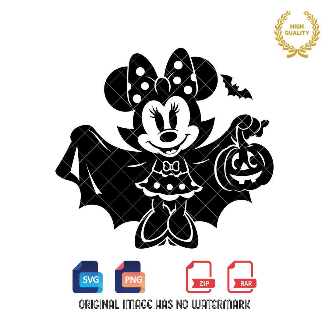Minnie Mouse Halloween Clipart: Spooky Season SVG PNG (digital Download ...