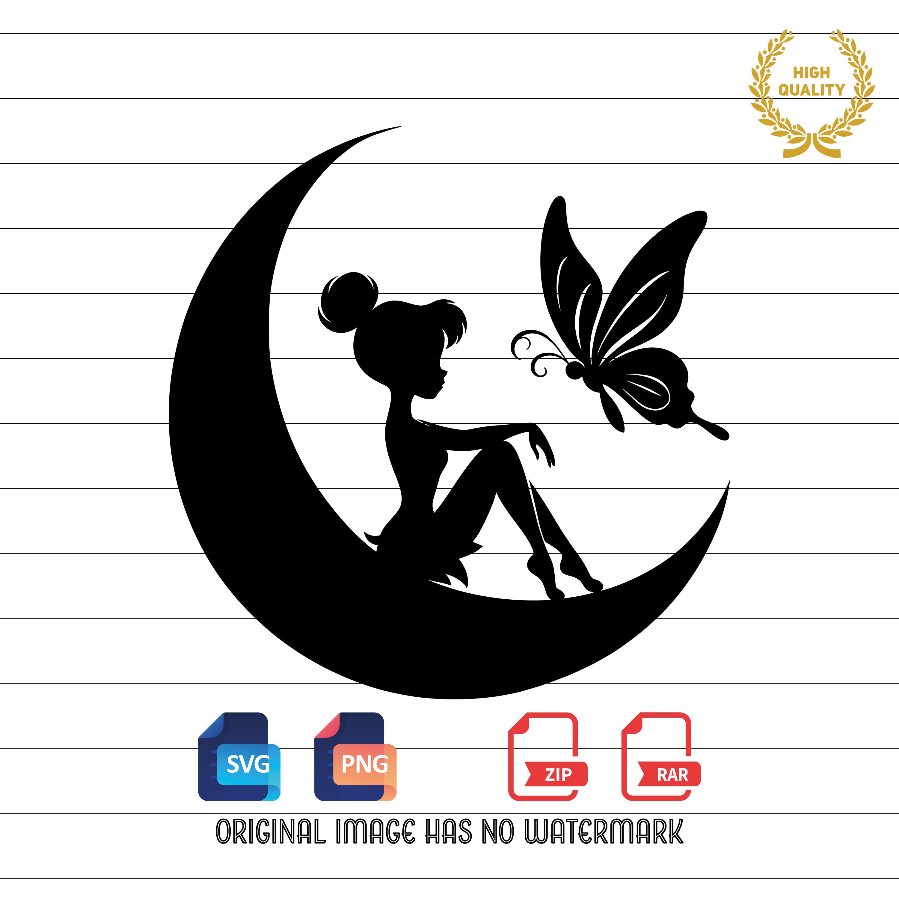 Tinkerbell Silhouette SVG and PNG: Fairy Clipart (digital Download) - Etsy