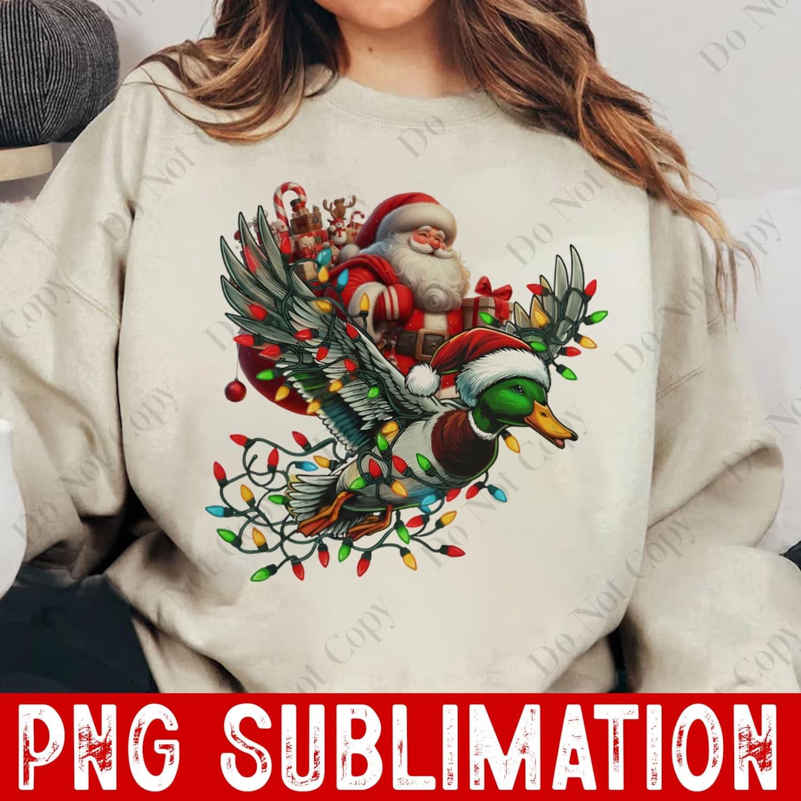 Flying Duck With Santa PNG, Camo Santa PNG, Christmas Hunting, Santa ...