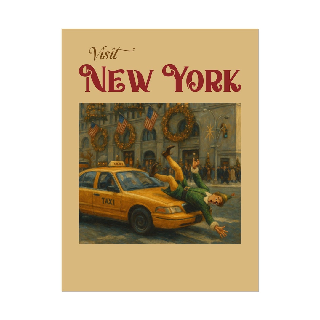 Buddy the Elf Taxi - "visit New York City" Retro Travel Poster: Wall ...