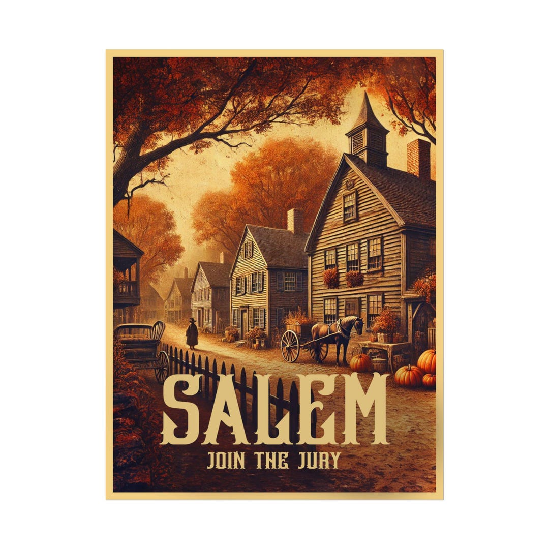 Salem Halloween Poster: Spooky Witch Trials Vintage-style Wall Art - Etsy