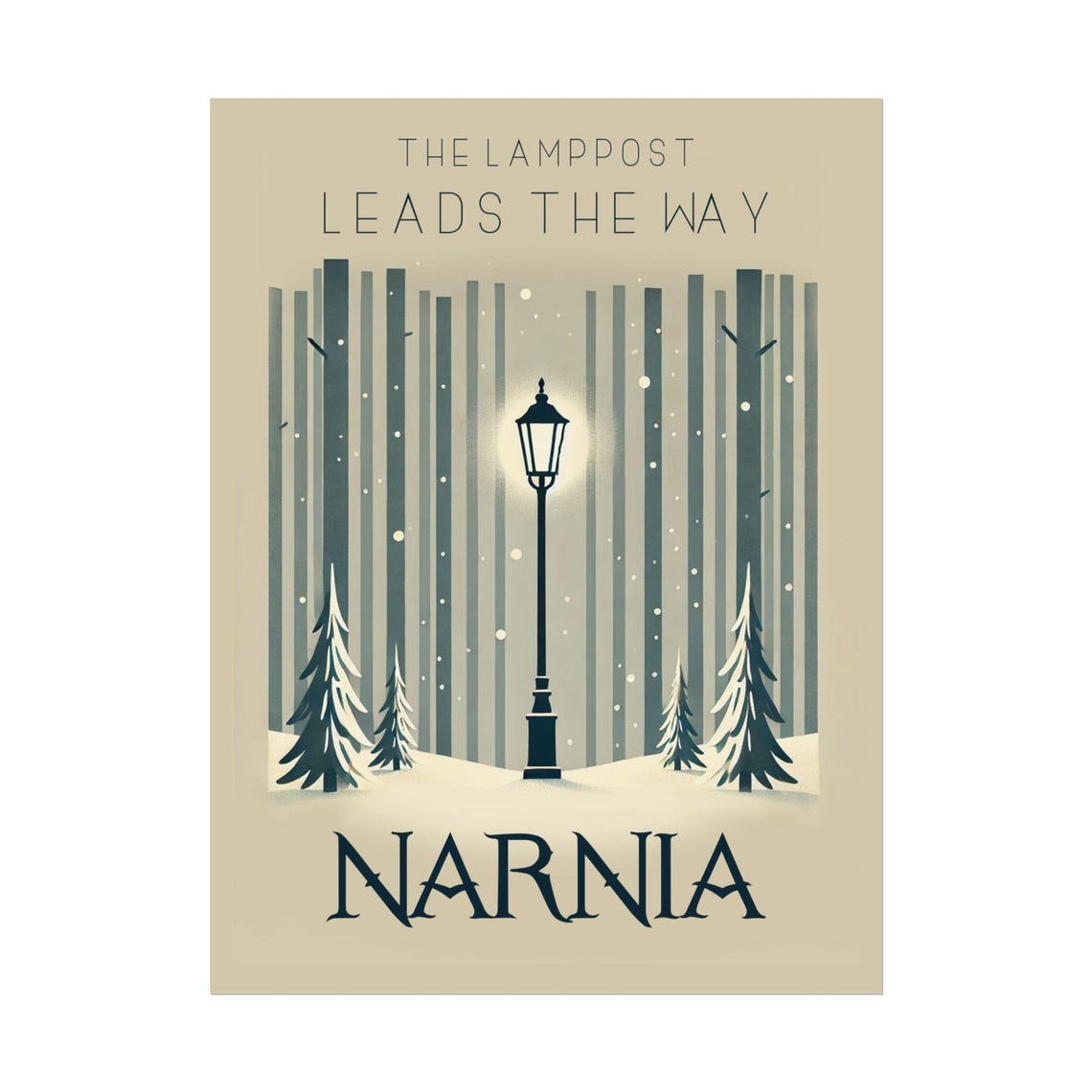 Narnia Lamppost Travel Poster: Wall Art - Decor - Vintage Style Rolled ...