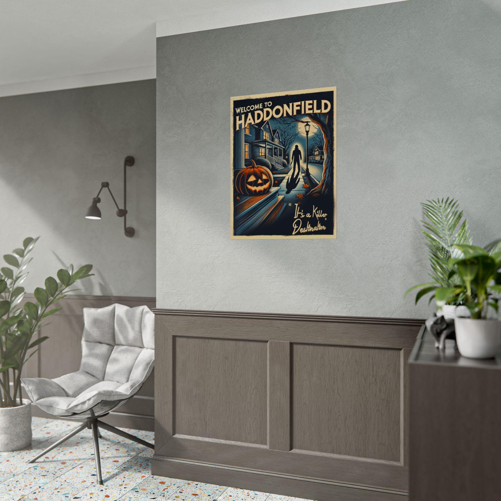 Haddonfield Halloween Travel Poster: Vintage Spooky Wall Art - Etsy
