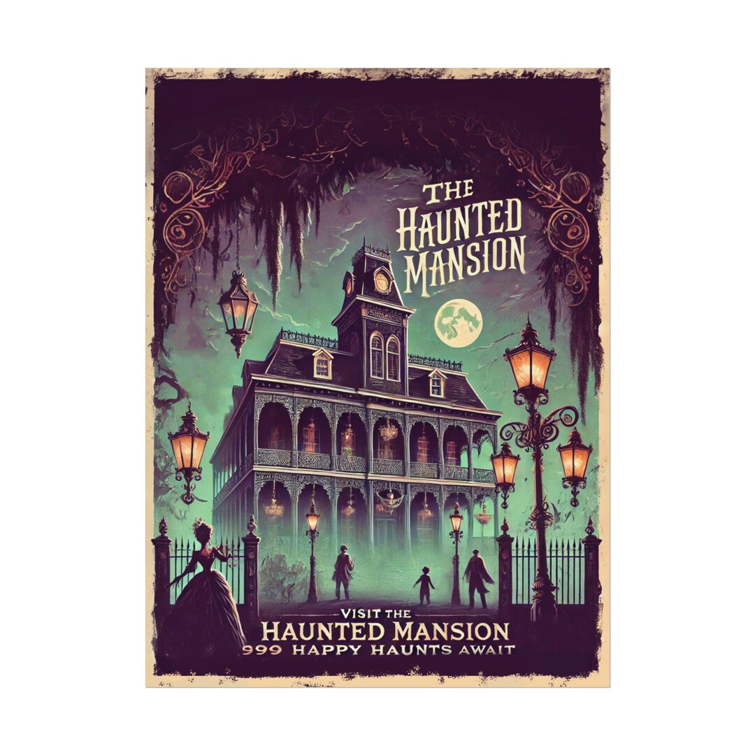 Haunted Mansion 999 Happy Haunts Halloween Travel Poster: Spooky Wall ...