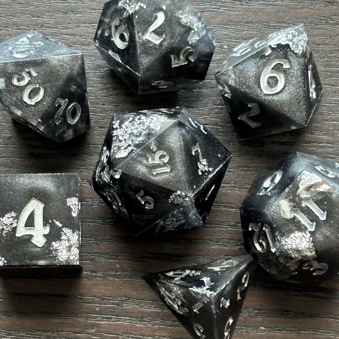 Corrupted Blade Foil Resin 7 Piece Dice Set DND - Etsy