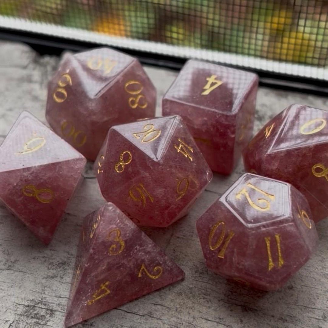 Dusty Rose Stone 7 Piece Dice Set DND - Etsy