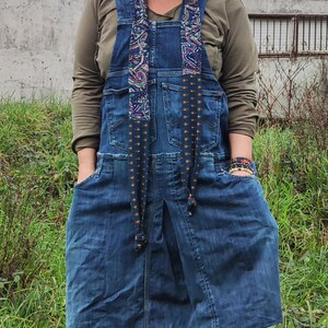 Cascais, a Handmade Overall Dress Made From Upcycled Distressed Jeans ...