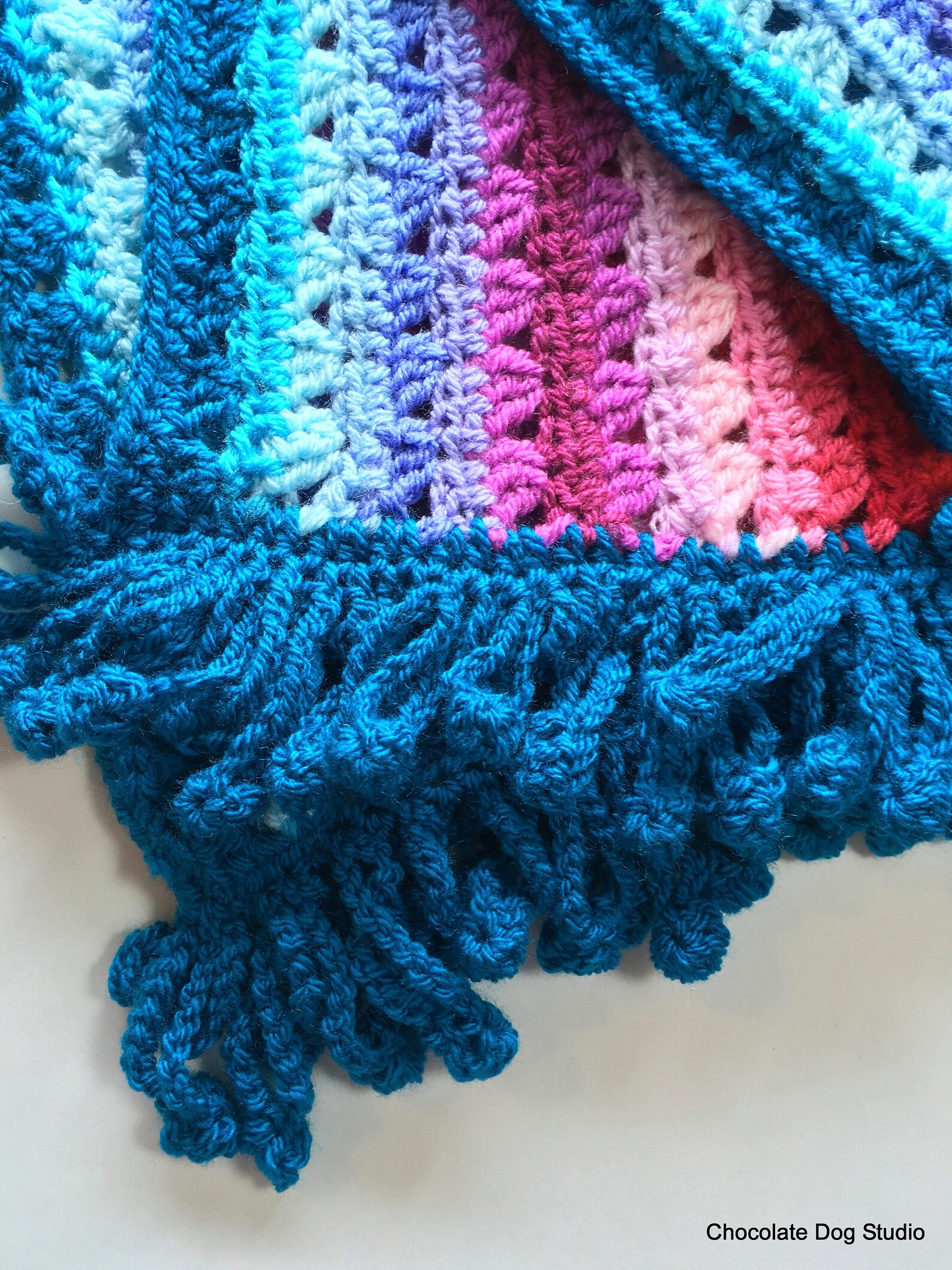 Crochet Rainbow Scarf Pattern PDF Download Granny Stripe - Etsy
