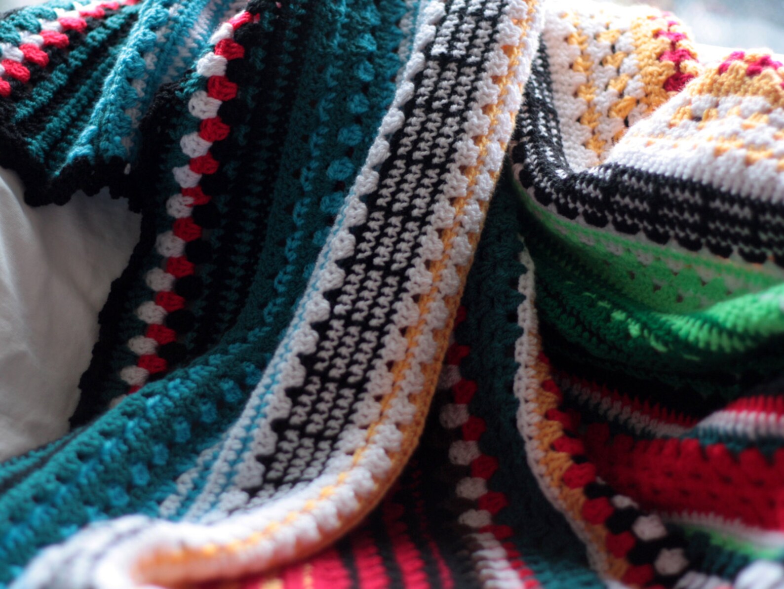 Serape Stripe Afghan Pattern, Crochet Blanket Pattern - Etsy