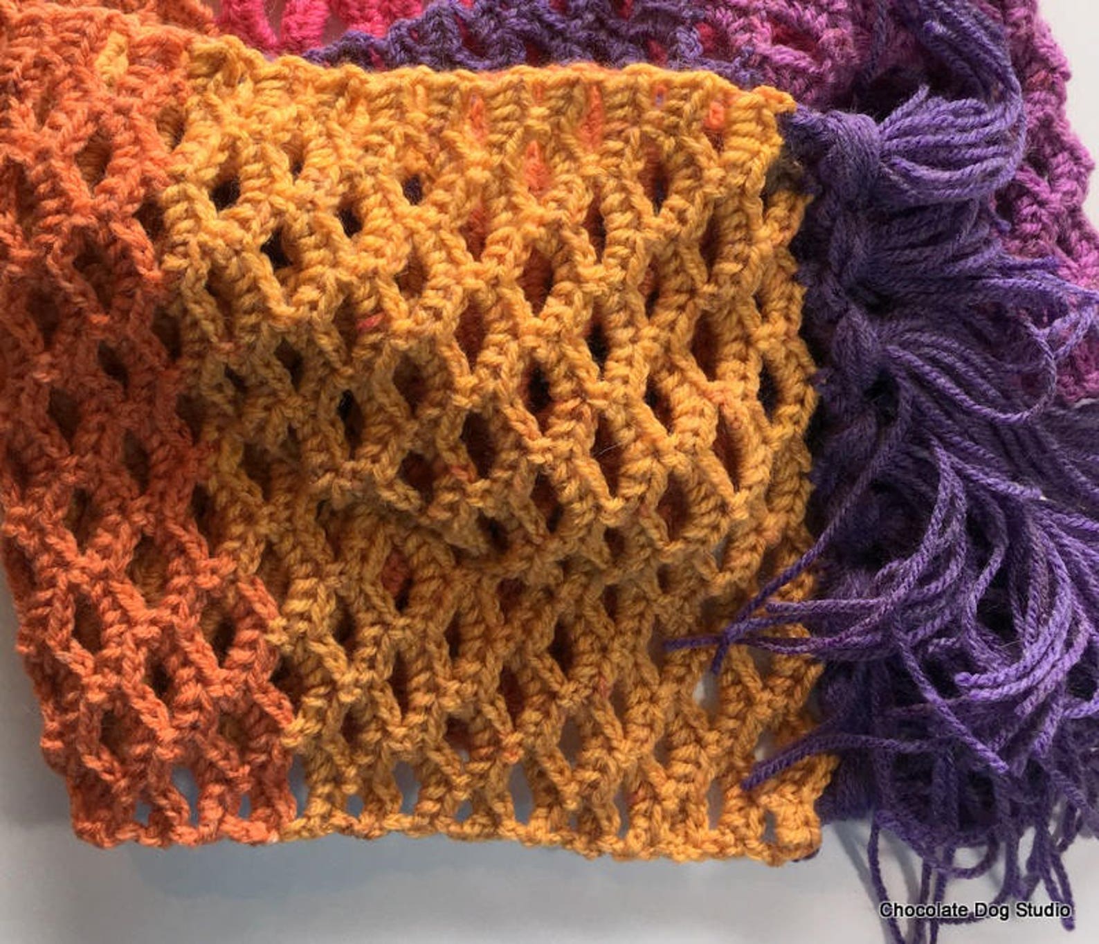 Ocean Waves Crochet Scarf Pattern, Easy Lacy Scarf With Fringe - Etsy