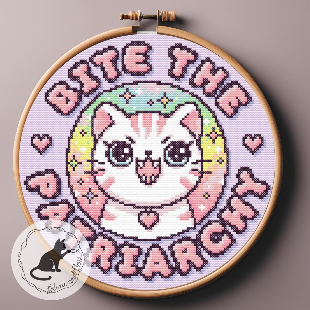 Bite the Patriarchy Cross Stitch Pattern, Feminist Cross Stitch ...