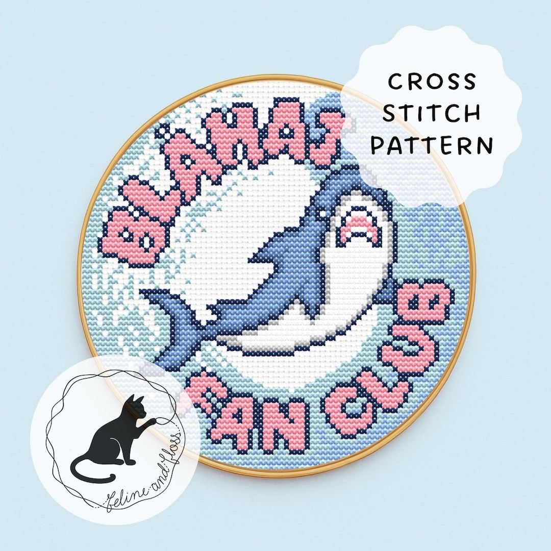 Blåhaj Shark Fan Club Cross Stitch Pattern (instantly Downloadable PDF ...