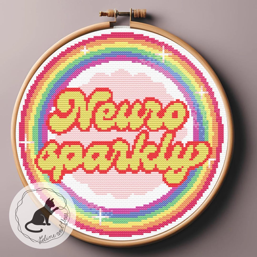Neurosparkly Rainbow Cross Stitch Pattern, Neurodivergent ...