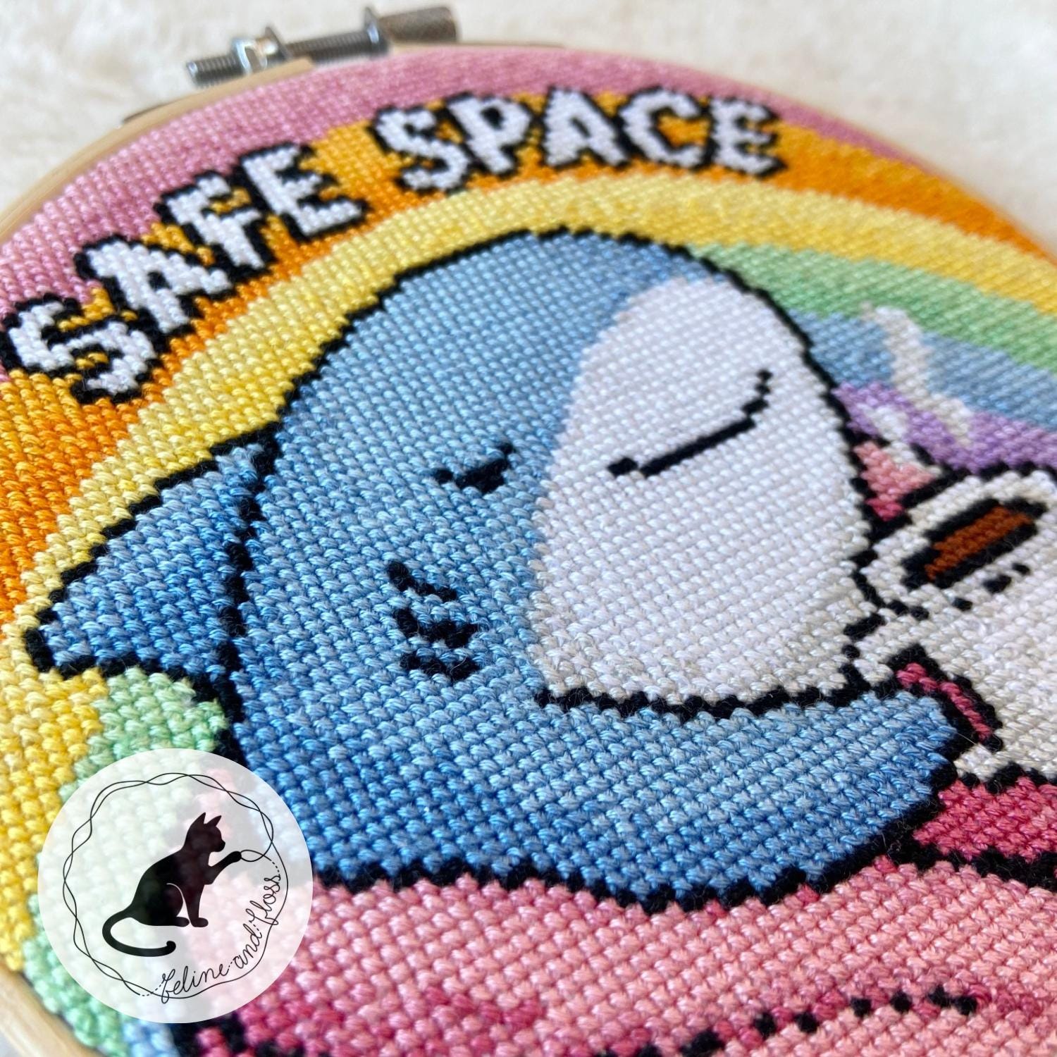 Safe Space Cross Stitch Pattern (instantly Downloadable PDF), Blue ...