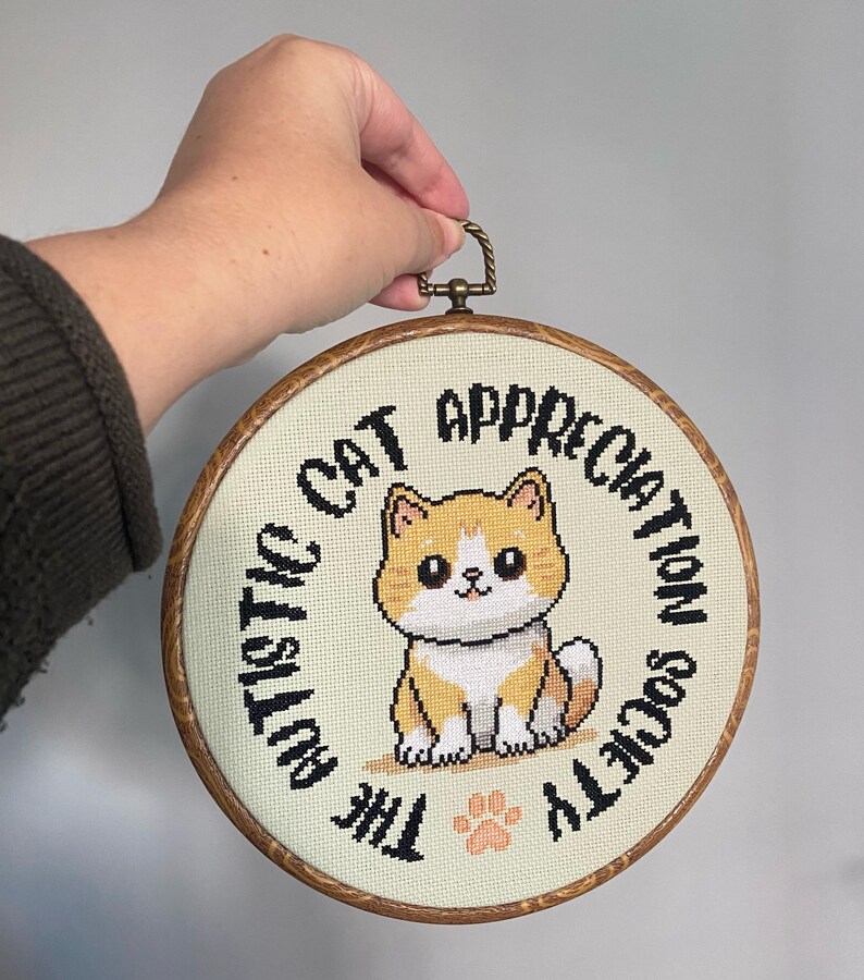 Cross Stitch Pattern: Autistic Cat Appreciation Society, Neurodivergent ...