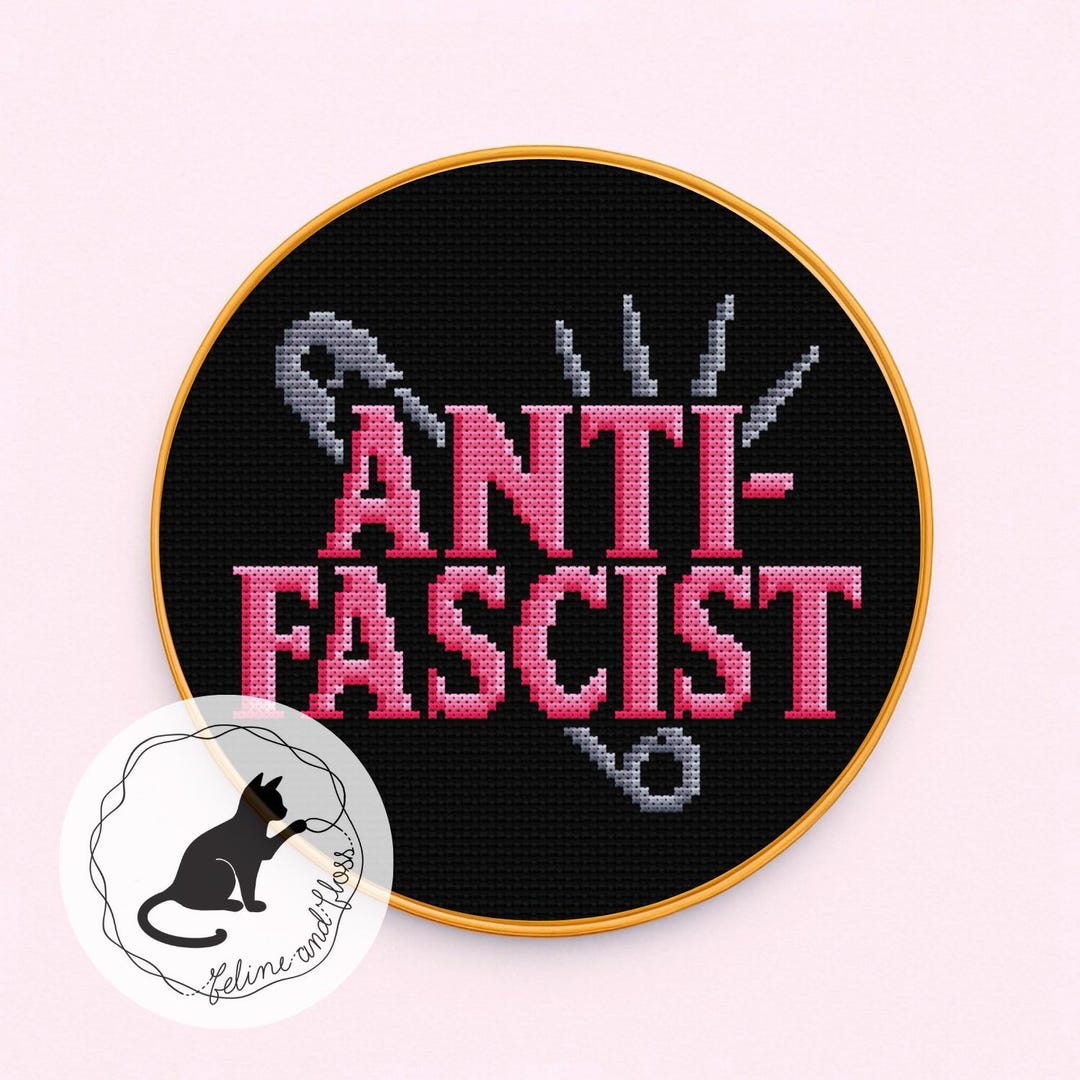 Anti-fascist Political Cross Stitch Pattern (PDF Pattern) - Etsy