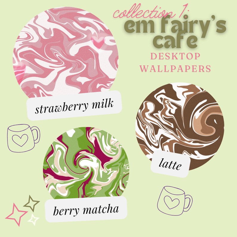 Desktop Computer Wallpaper Collection Em Fairy's Cafe: Cute & Aesthetic ...