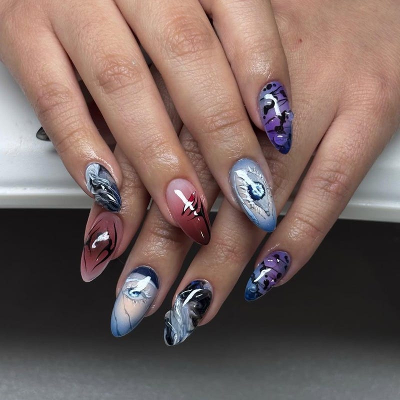 Custom Anime Nail Design - Etsy