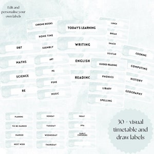 Pastel Blue Visual Timetable Draw Label, Teacher Display, Classroom ...