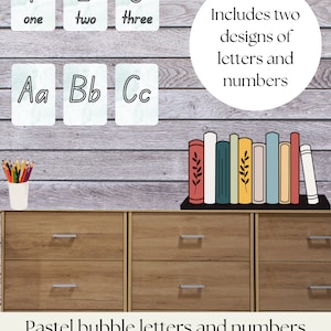 Bubble Letters and Numbers Set in Pastel Colours for Classroom Display ...