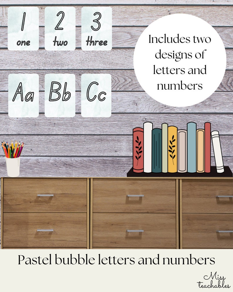 Bubble Letters and Numbers Set in Pastel Colours for Classroom Display ...