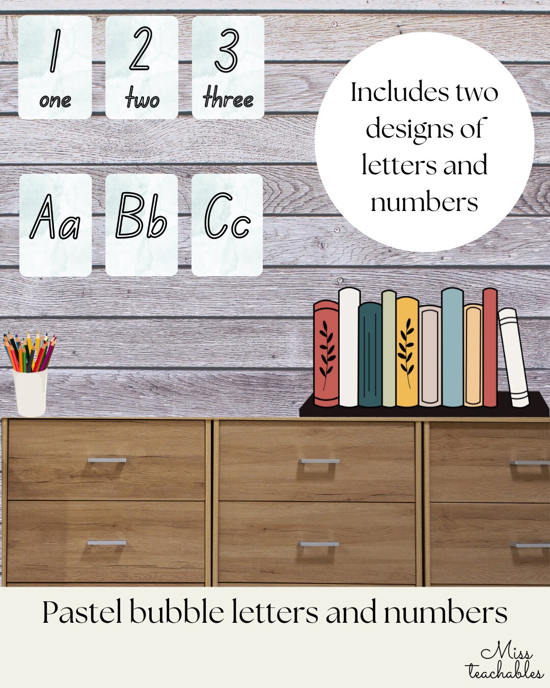 Bubble Letters and Numbers Set in Pastel Colours for Classroom Display ...