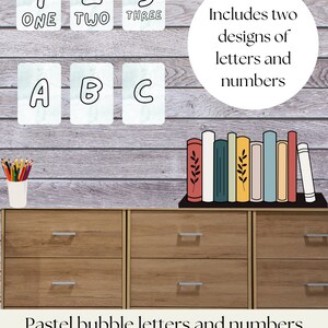 Bubble Letters and Numbers Set in Pastel Colours for Classroom Display ...
