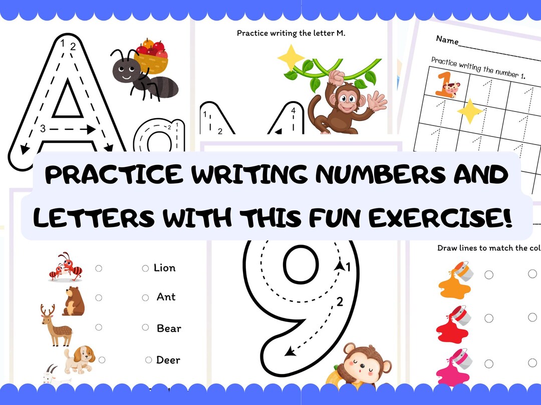 Practice Writing Numbers and Letters With This Fun Exercise! - Etsy