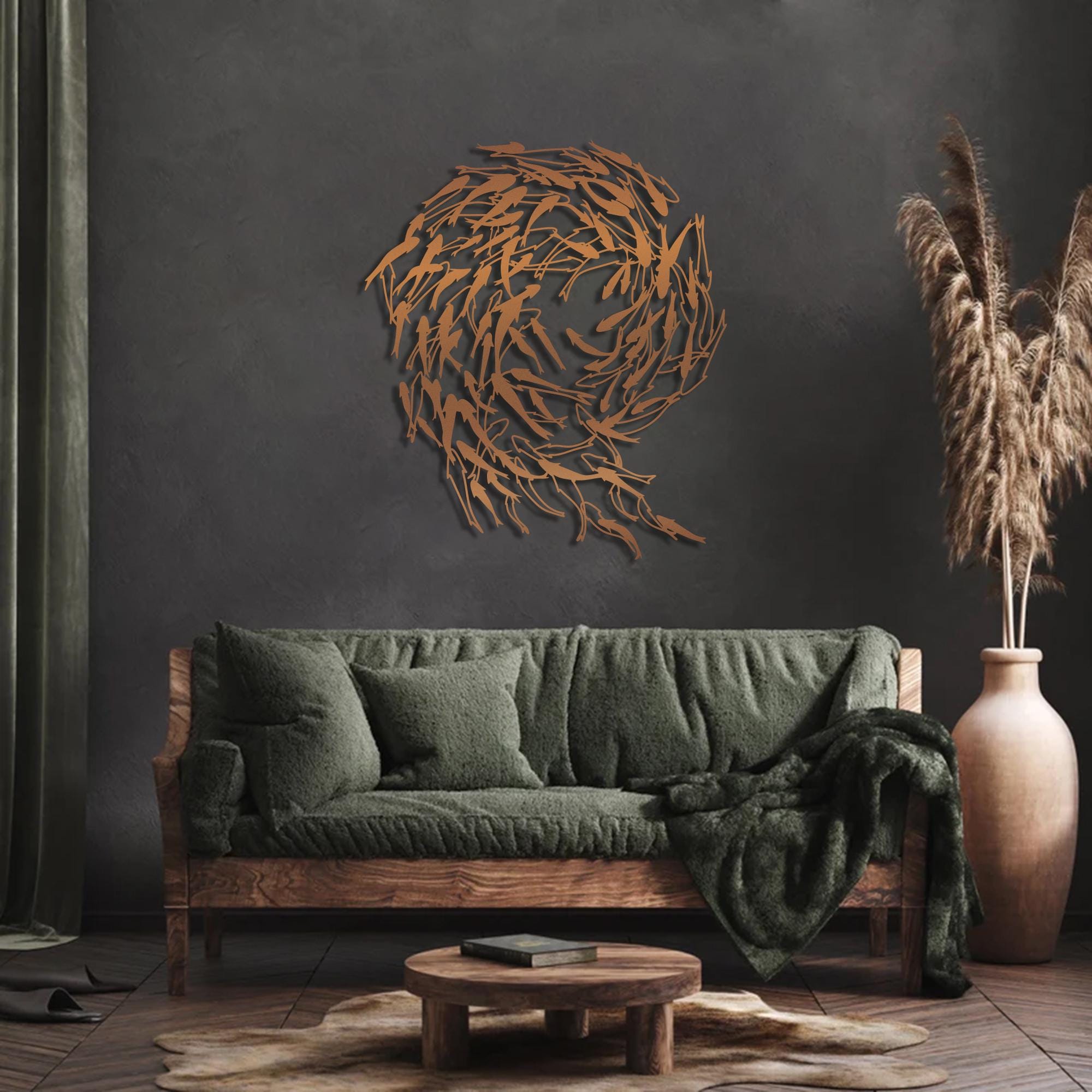 Fish Metal Wall Art, Flock of Fish Sign, Fish Family Wall Sign ...