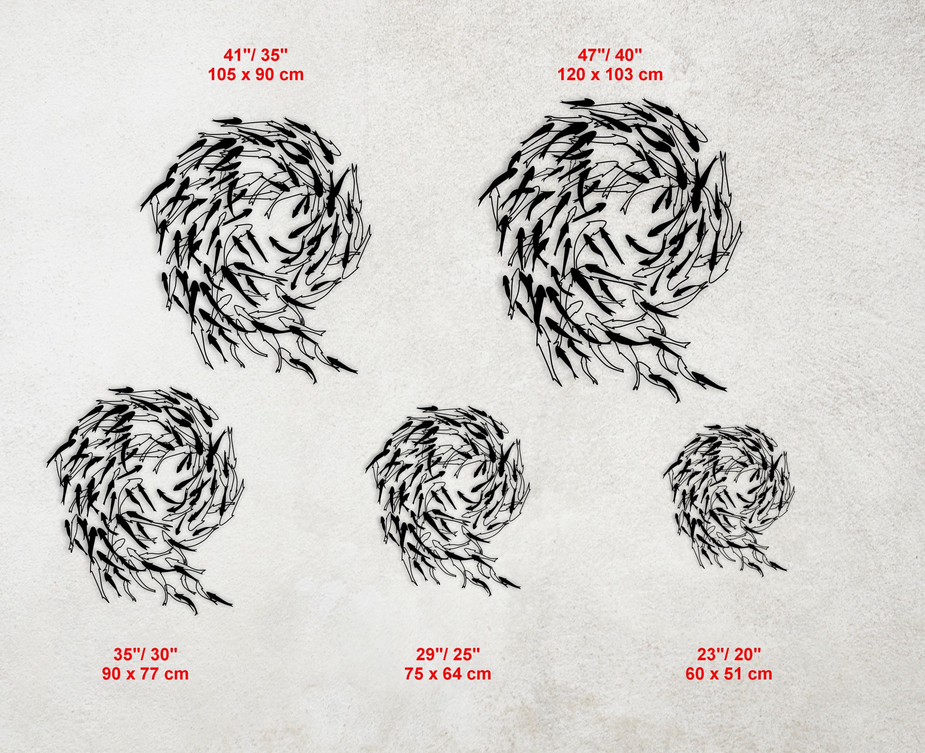 Fish Metal Wall Art, Flock of Fish Sign, Fish Family Wall Sign ...