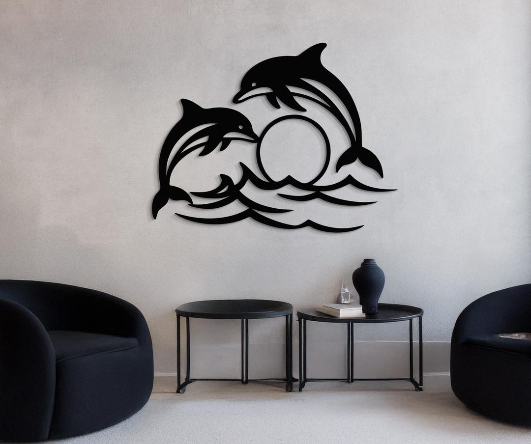 Dolphin Metal Wall Art: Coastal Ocean Sculpture, Beach House Decor - Etsy