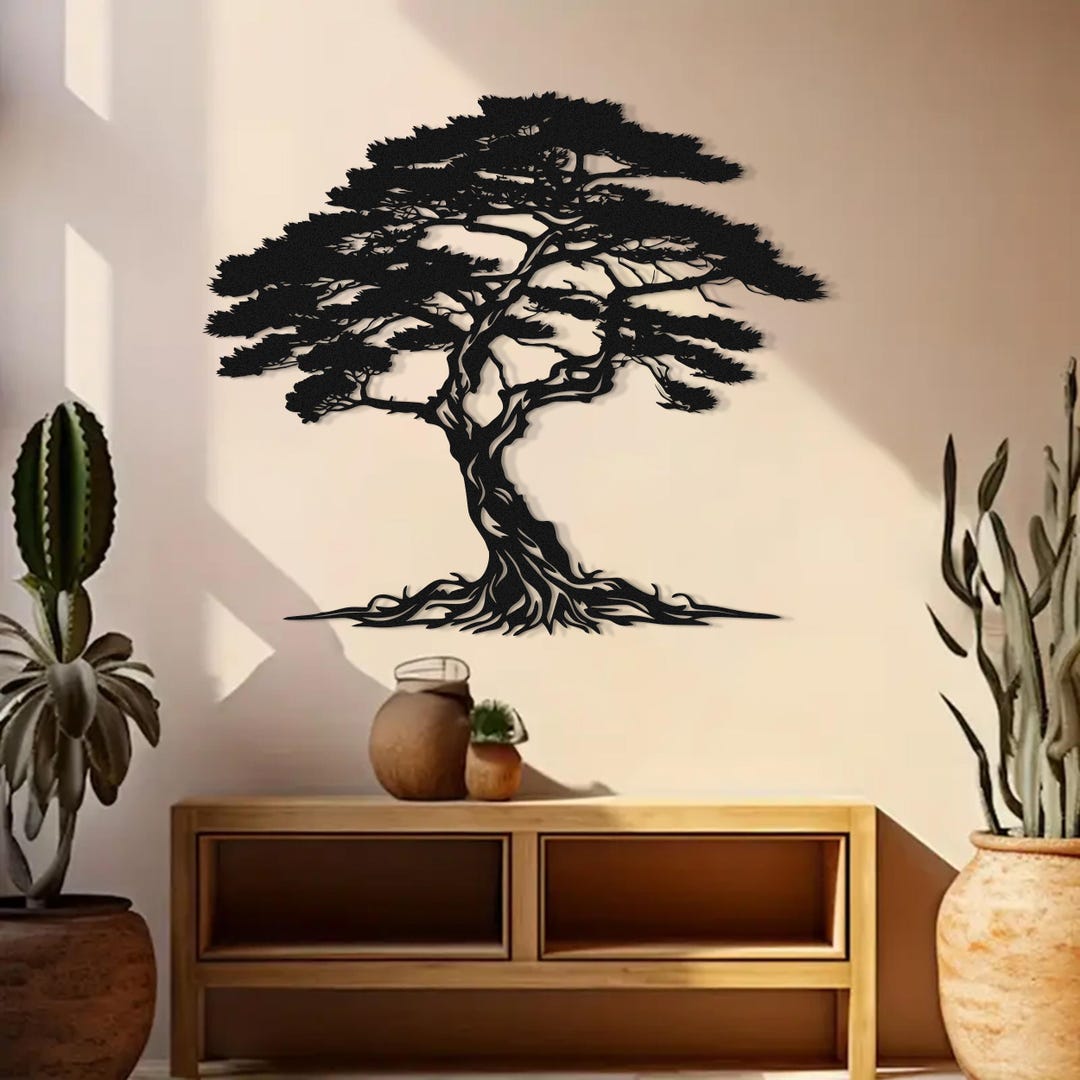 Steel Tree of Life Wall Art, Large Tree Wall Sign, Tree Wall Decoration ...