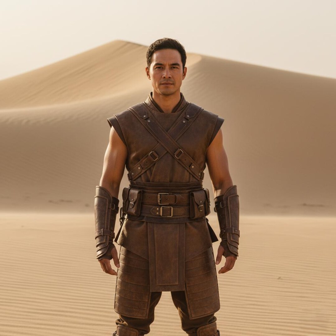 Custom Genuine Leather Gladiator Men’s Costume – Handmade Brown Warrior ...