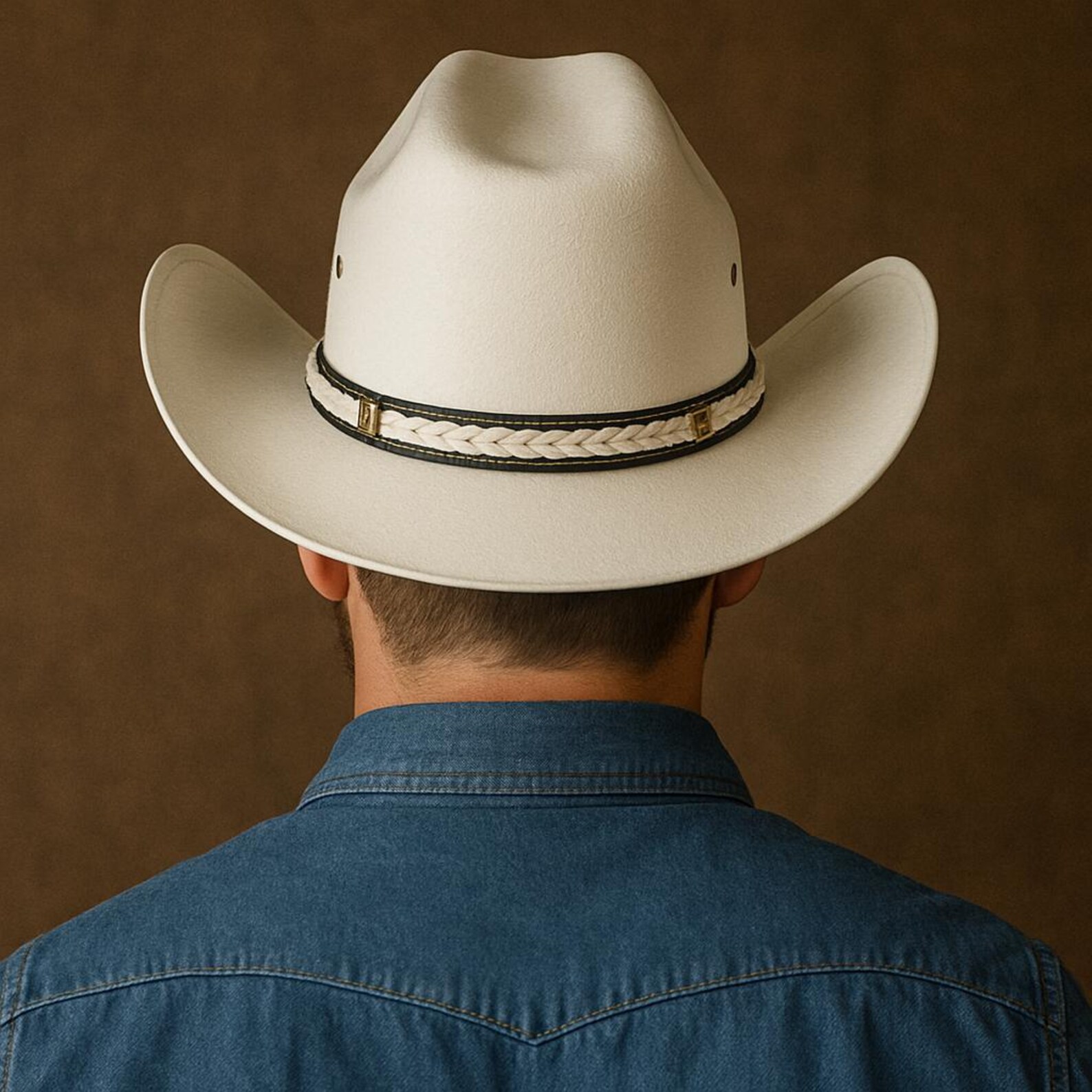 Premium White Leather Cowboy Hat | Unisex Western Cosplay Headwear ...