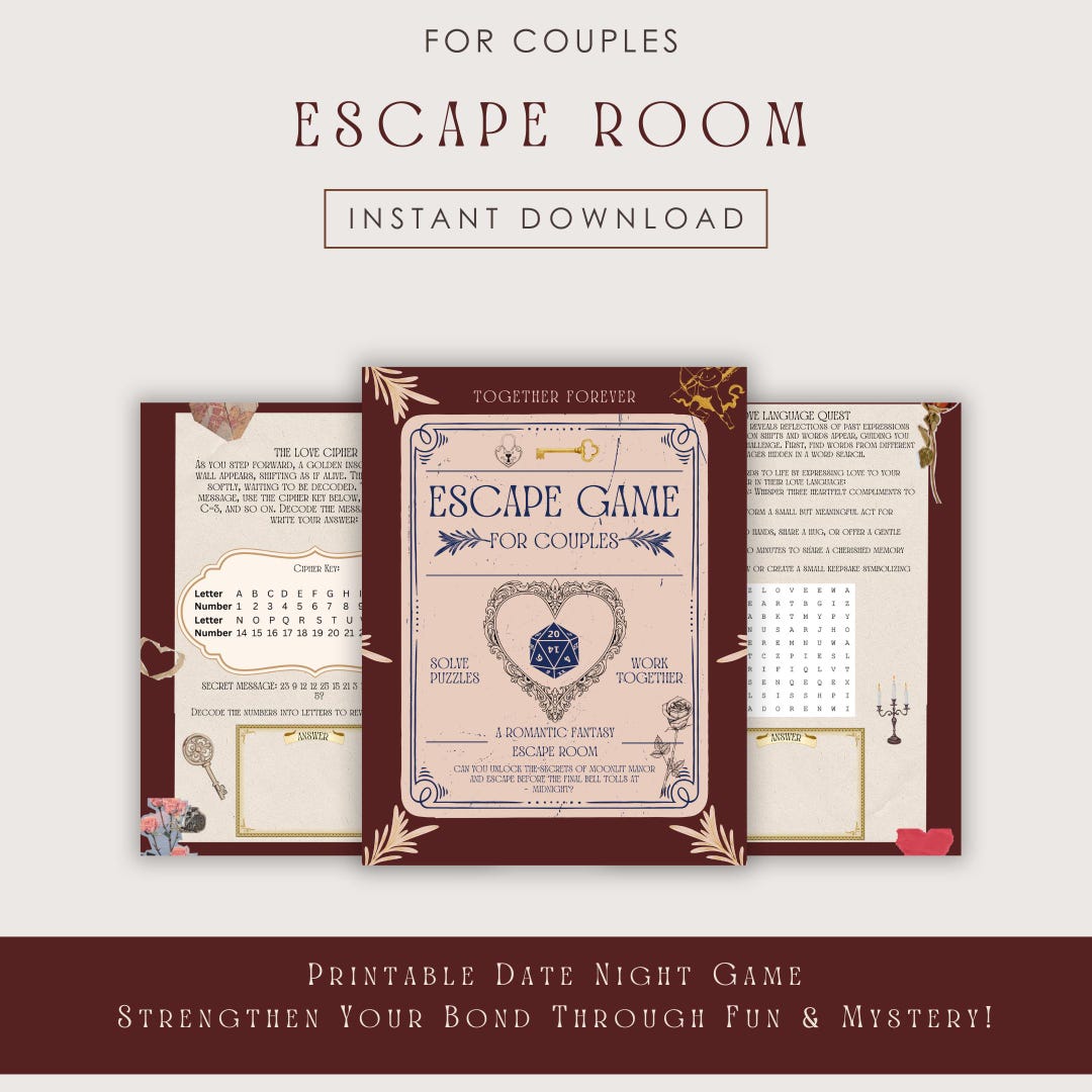 Couples Escape Room Game: Romantic Date Night (instant Download) - Etsy