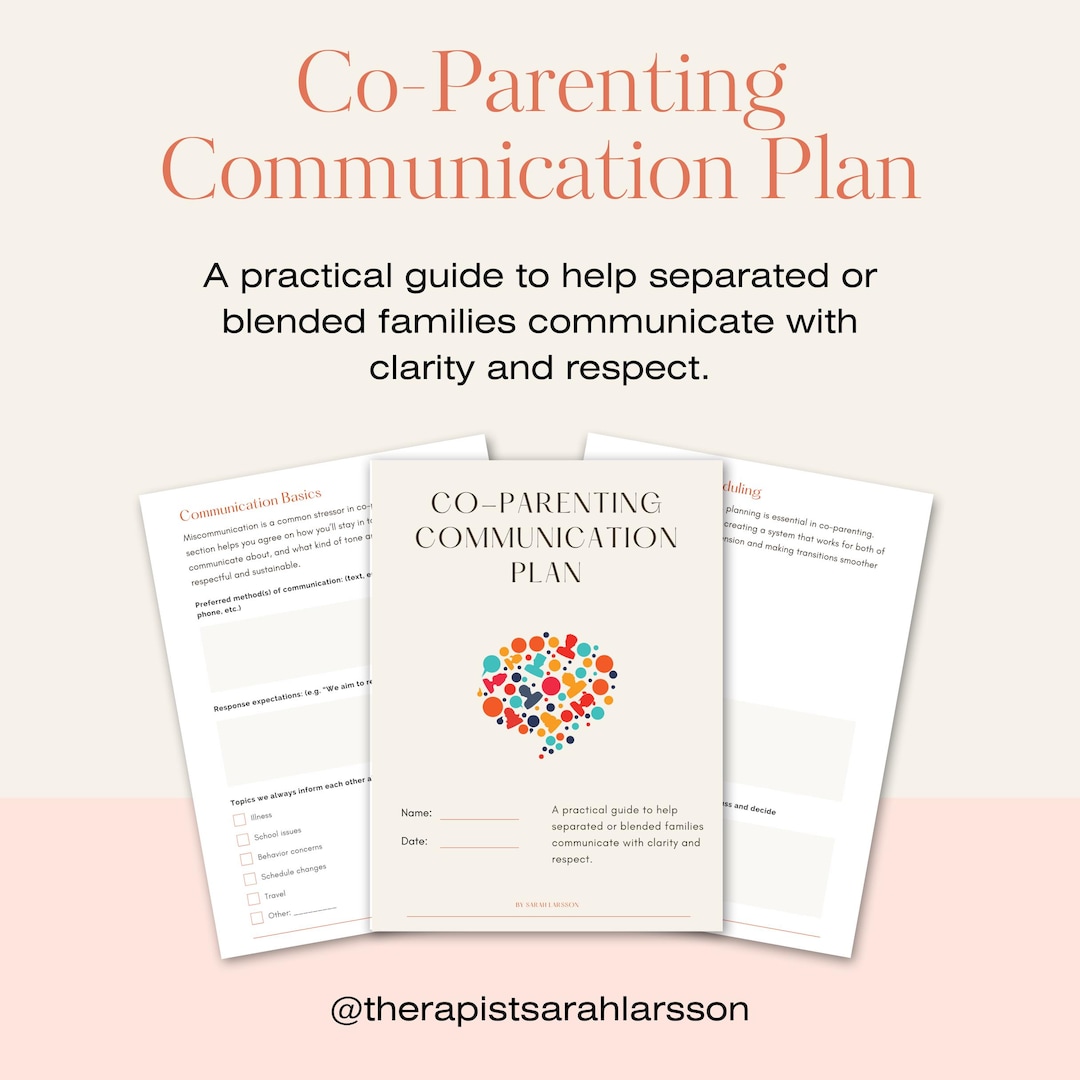 Co-parenting Communication Plan | Printable PDF Workbook for Separated ...