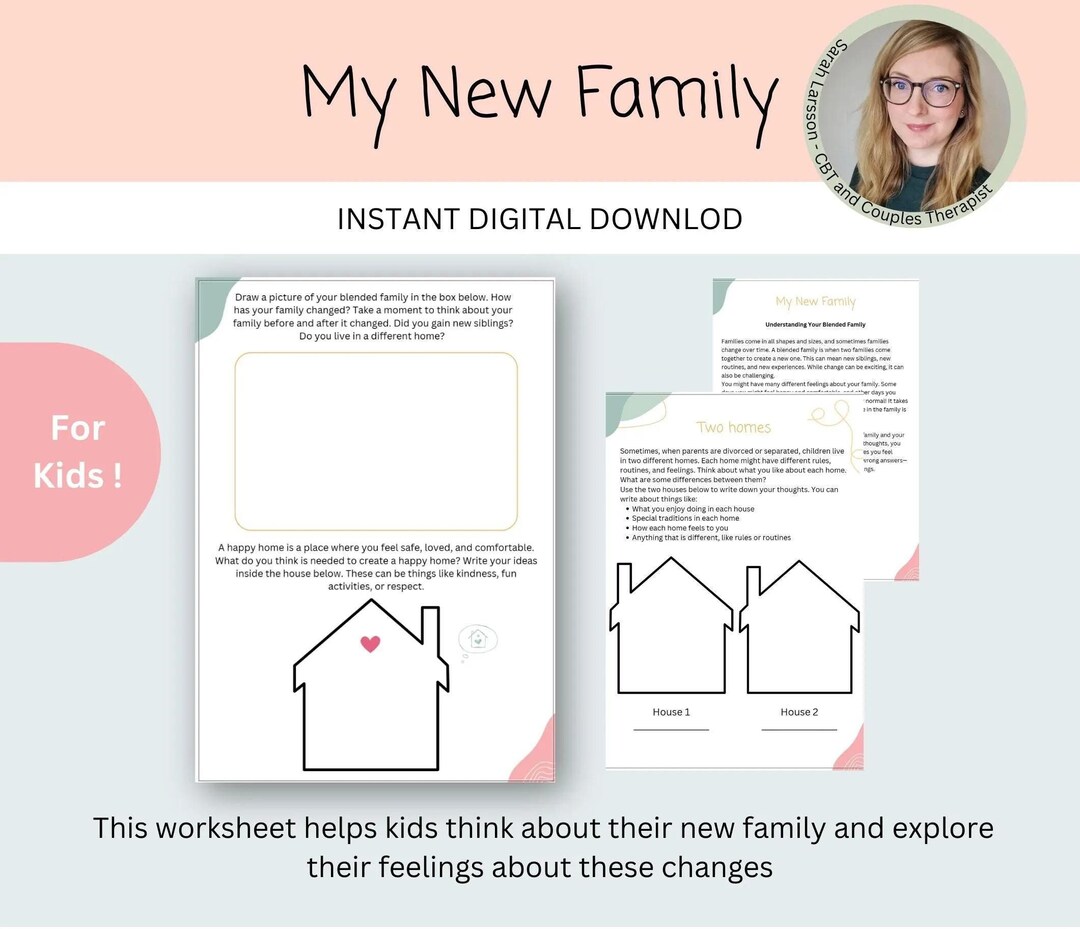 Blended Family Worksheet for Kids – Printable Activity for Bonus ...