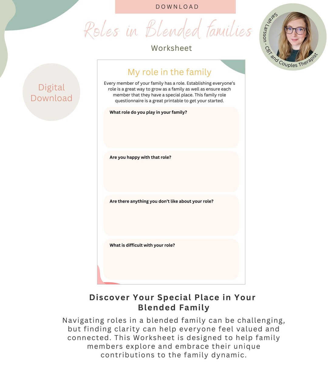 Stepfamily Role Identification Worksheet: Navigating Blended Family ...